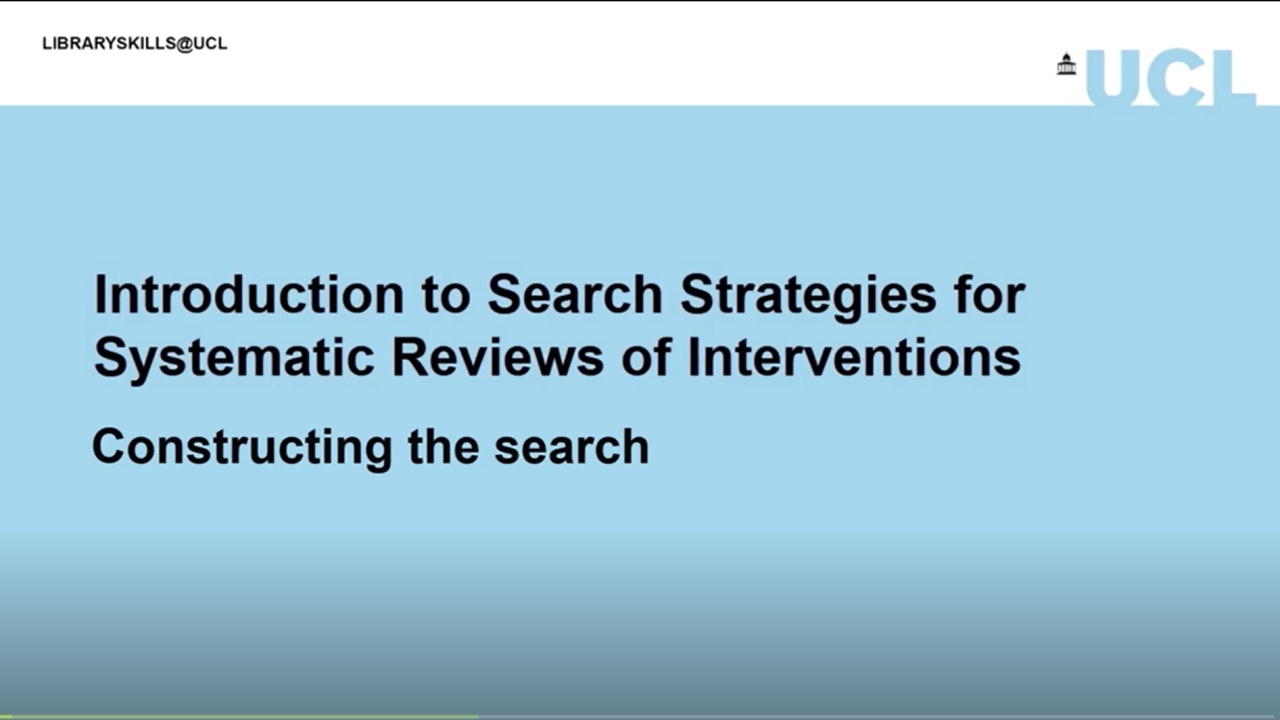 - Systematic review constructing a search