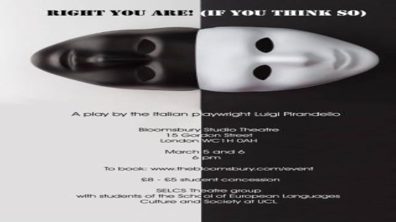 - Right you are (if you think so)