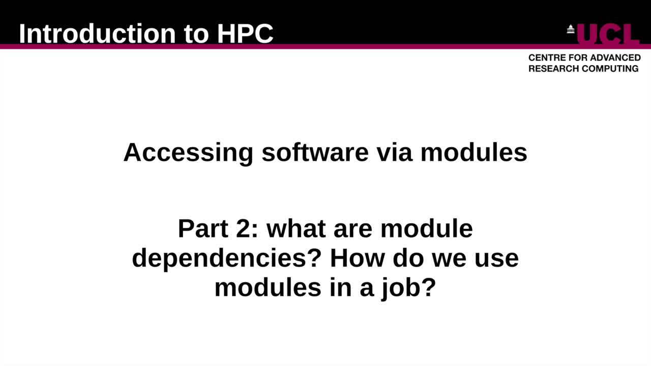 - Intro to HPC: Accessing software via modules part 2