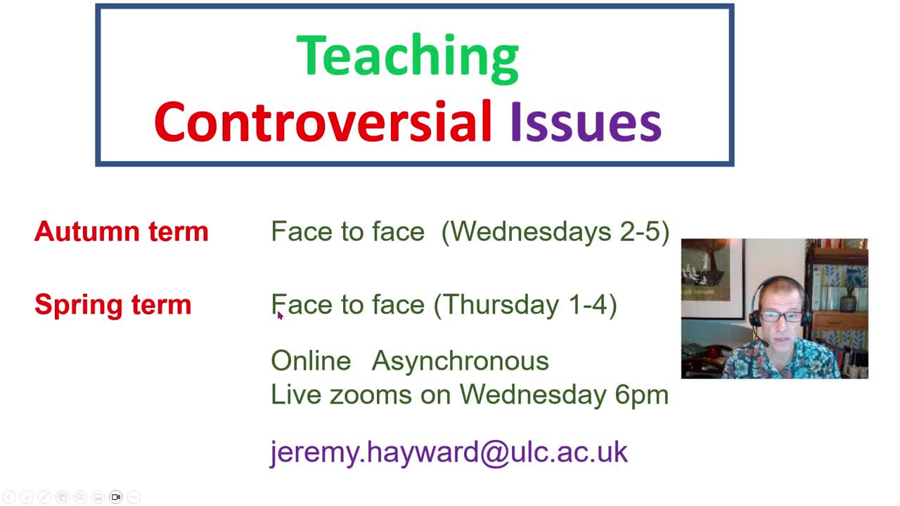 - CPAS0129: Teaching Controversial Issues