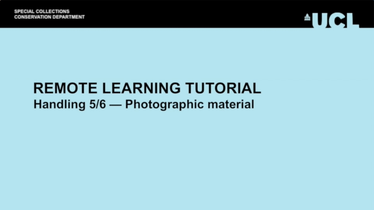 - Handling tutorial: Photographic material