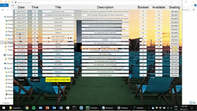 - Cinema Booking System Video Demonstration