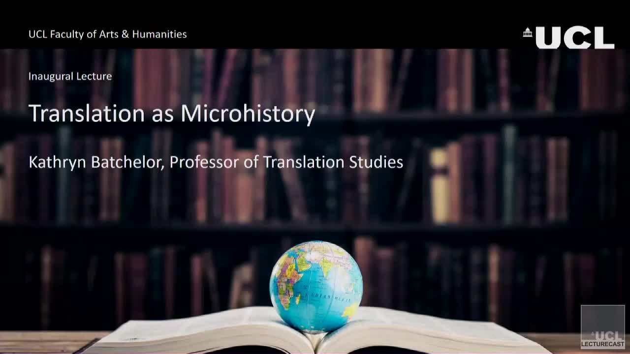 - Professor Kathryn Batchelor Inaugural Lecture - Translation as ...