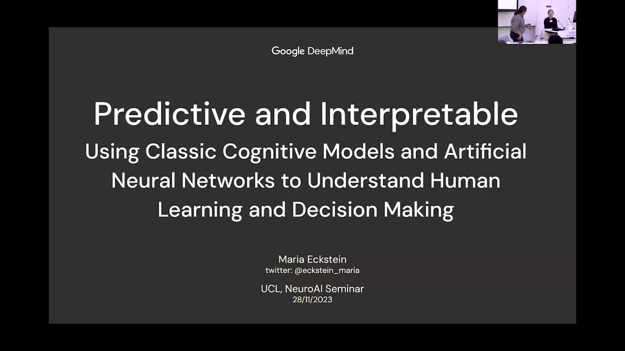 - Maria Eckstein - Predictive and Interpretable: Using Classic Cognitive Models and Artificial ...