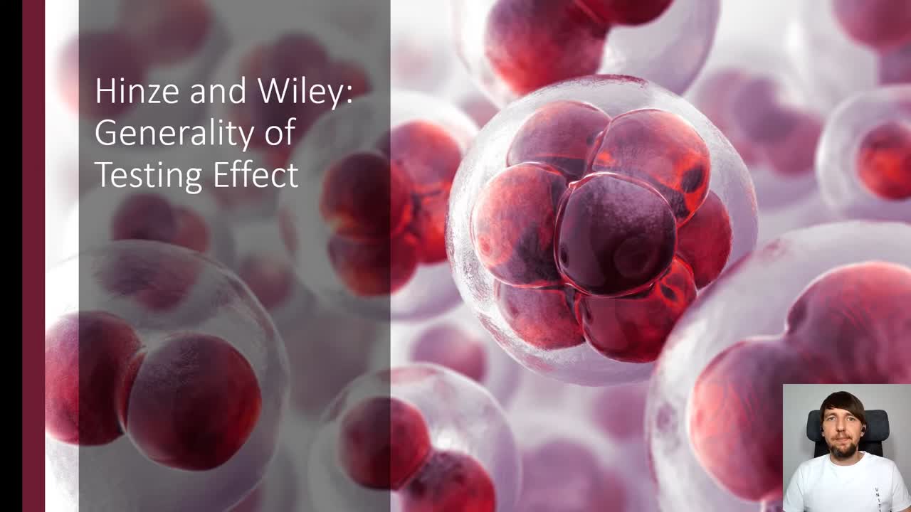- MSc Statistics, Lecture 1: Example Study - Generality of Testing Effect