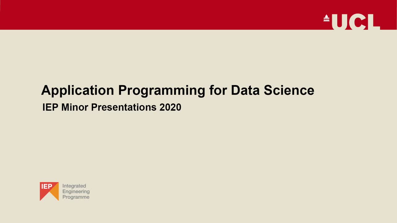 - Application programming for data science - IEP Minors