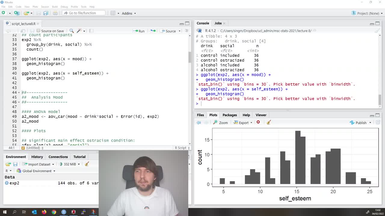- MSc Statistics, Lecture 8: Analysis and Plotting