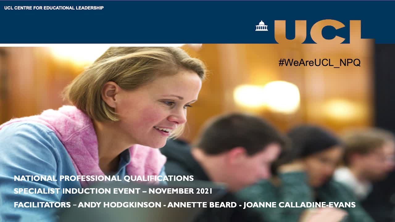 - NPQ Specialists Induction 16.11.21