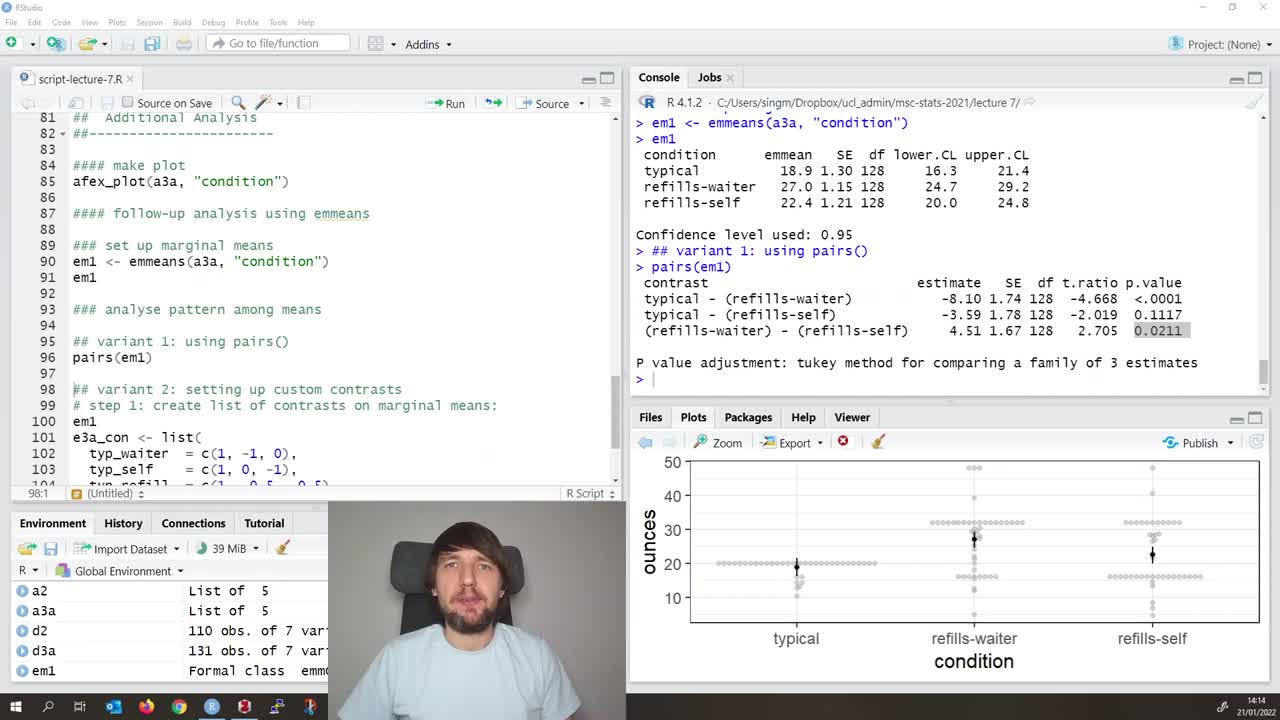 - MSc Statistics, Lecture 7: Analysis of one factor with 3 levels - Part 2