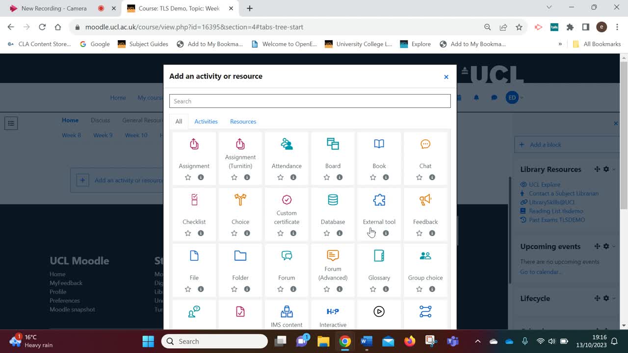 - ReadingLists@UCL : How to embed your reading list in Moodle