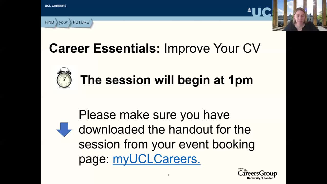 - Career Essentials: Improve your CV
