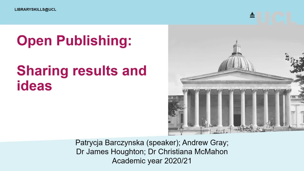 - Open Publishing - sharing results and ideas - part 2