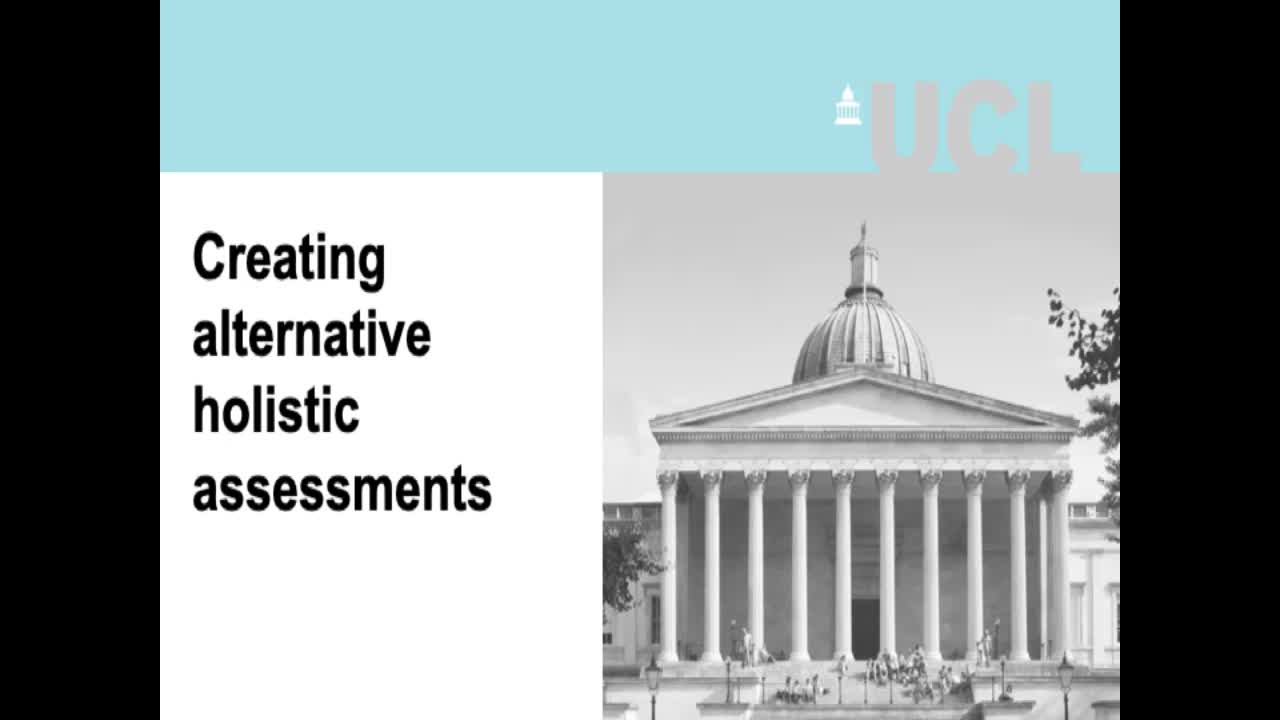 - Creating a holistic student experience of assessment