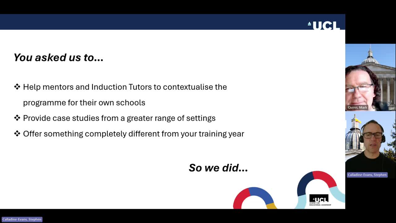 - What have we done to improve the programme for ECTs and mentors?