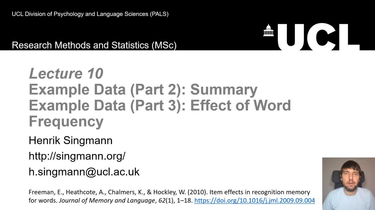 - MSc Statistics, Lecture 10: Example Data - Part 3