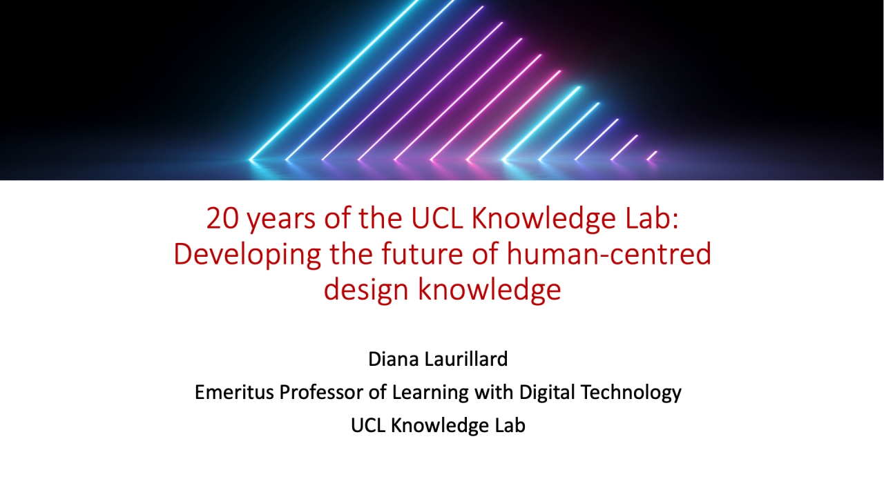 - Richard Noss Lecture 2024: The future of human-centred design knowledge
